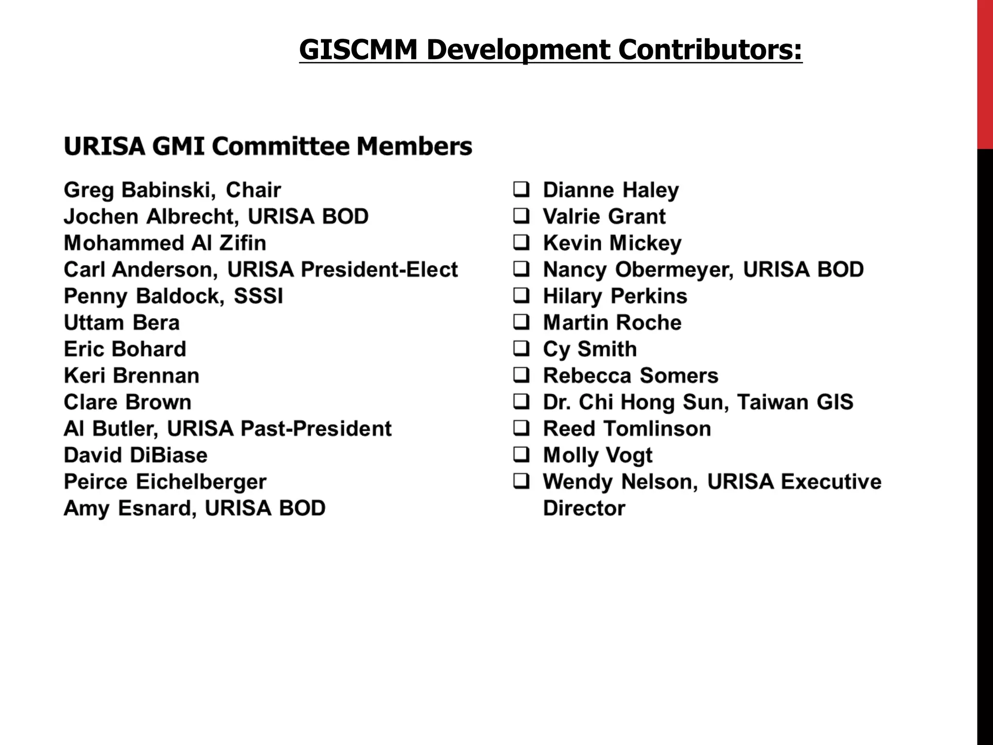 URISA GIS Management Institute® The GIS Capability Maturity Model and ...