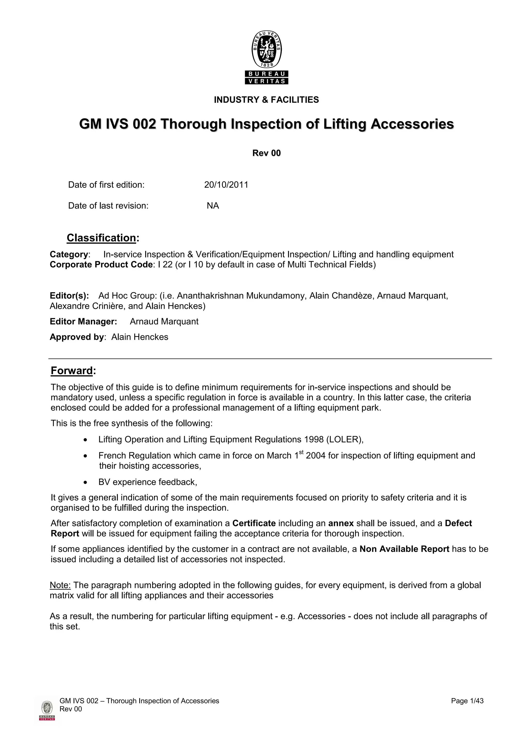 Gm ivs 002 thorough inspection of lifting accessories | PDF