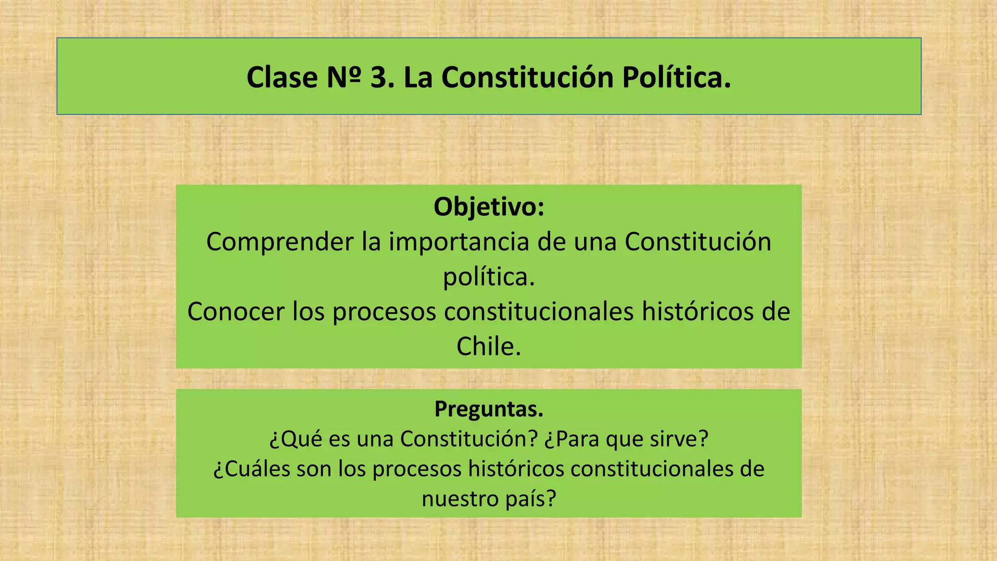 Tercero medio. Unidad 1. Clase 3. La Constitución política. | PDF