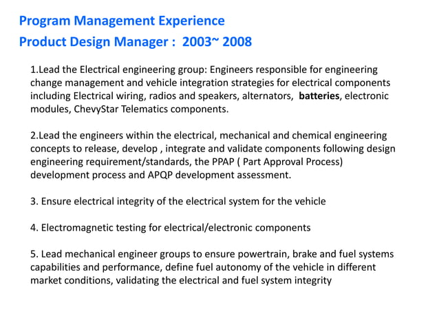 Battery Experience | PPT