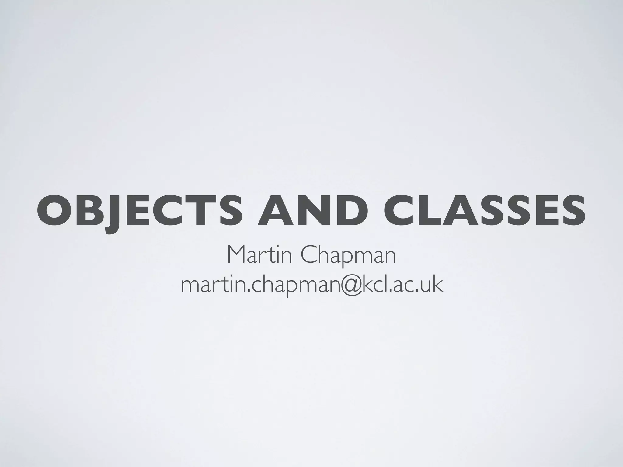 Programming In Java Object And Classes Ppt