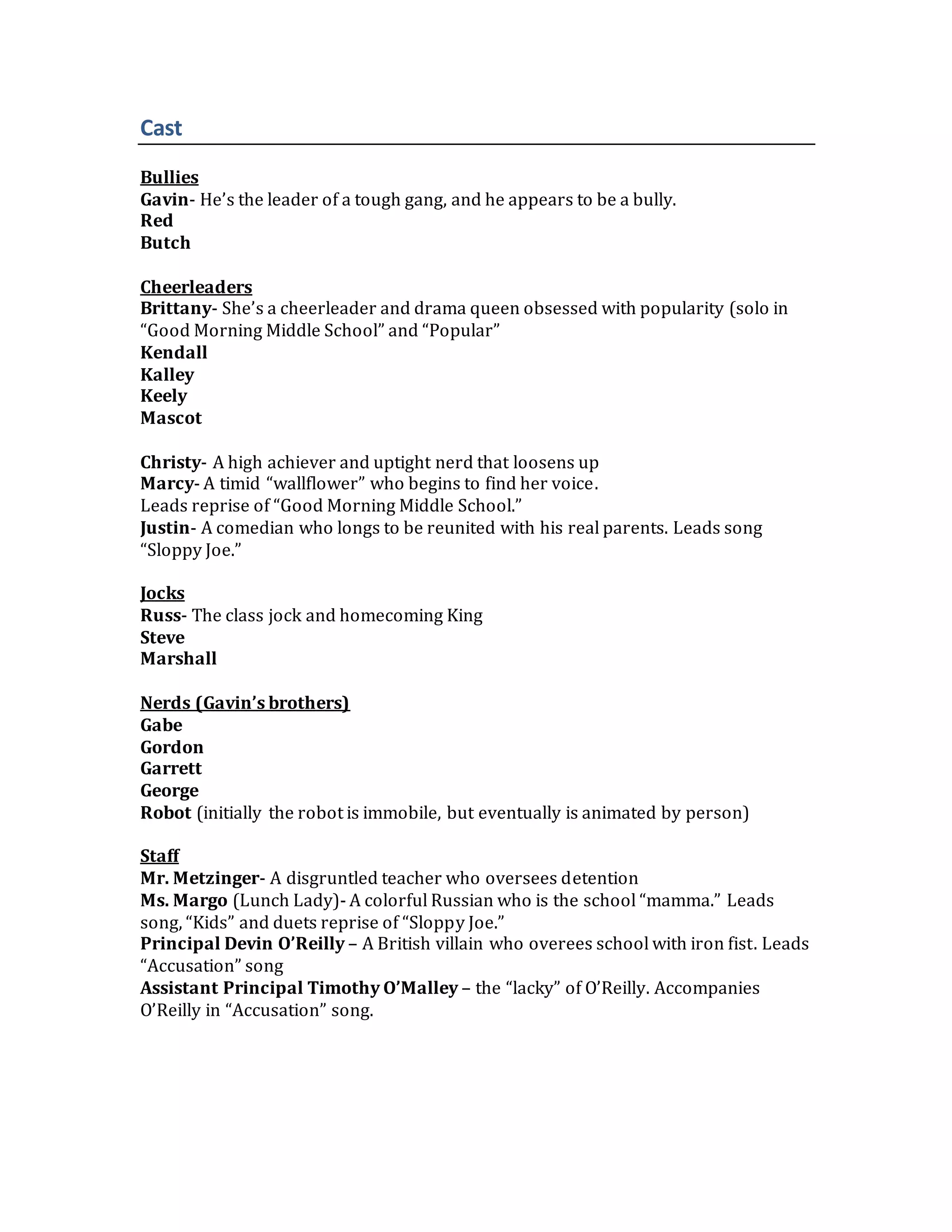 Free Middle School Play (Good Morning Middleschool) | DOCX | Vegetarian ...