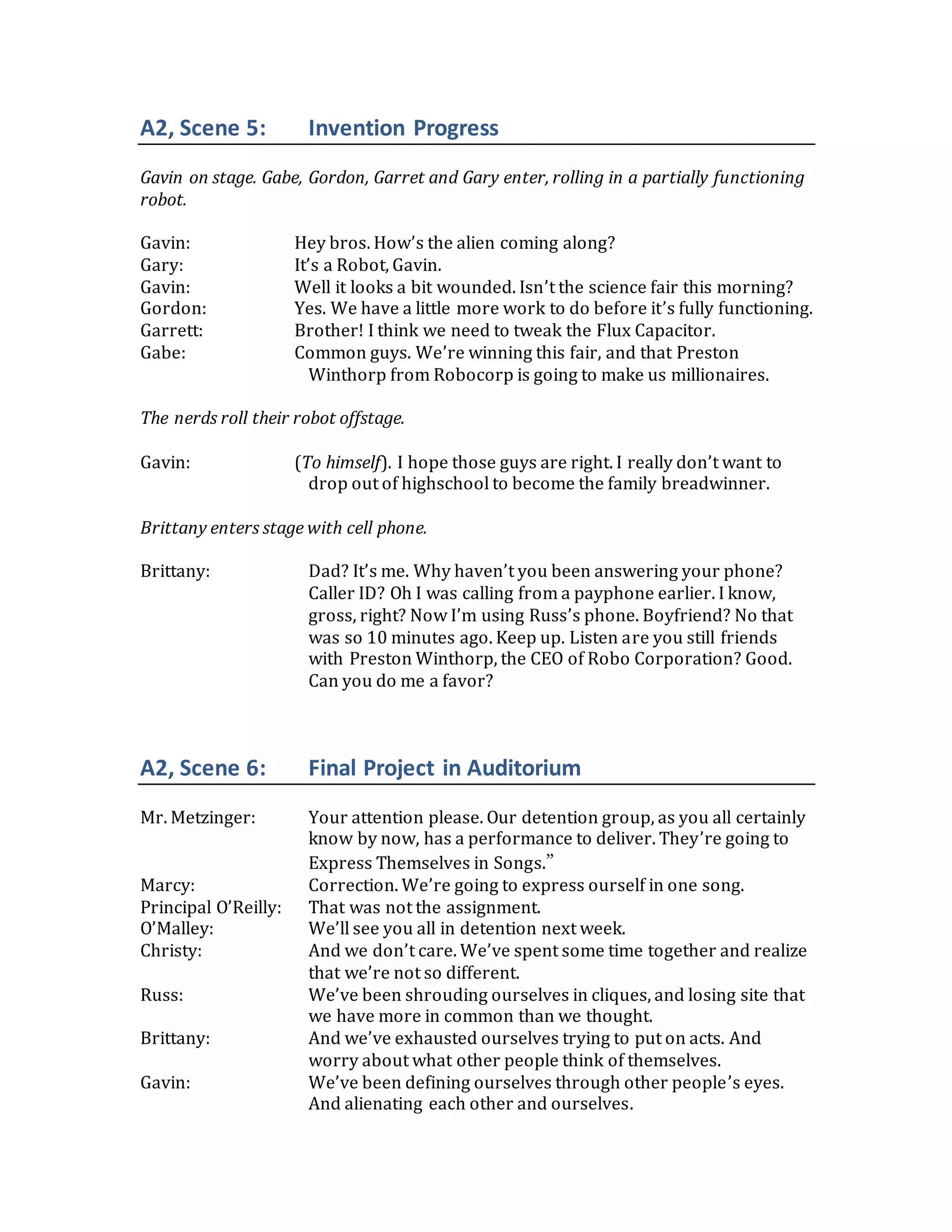 Free Middle School Play (Good Morning Middleschool) | DOCX | Vegetarian ...