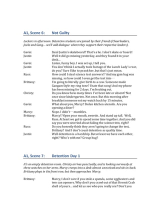 Free Middle School Play (Good Morning Middleschool) | DOCX | Vegetarian ...
