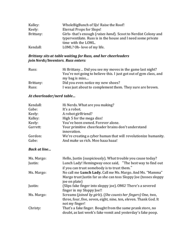 Free Middle School Play (Good Morning Middleschool) | PDF