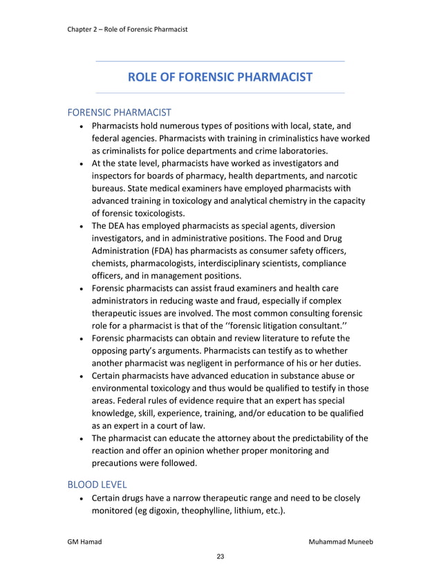 Forensic Pharmacy Complete Notes | PDF