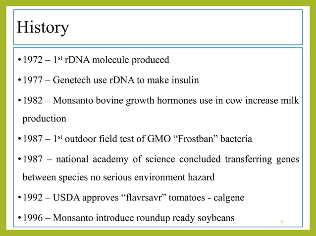 GMO, Genetically modified organisms, agricultural and horticultural crops current status in ...