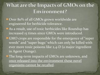 What is a GMO? | PPT | Agriculture | Industries