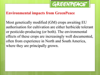 Gmo and environment | PPTX