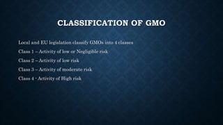 Genetically Modified Organisms (GMO) & Public Perception | PPT