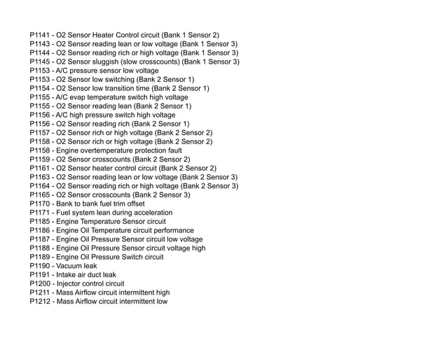 GM OBD2 Code List (PDF) | PDF | Motorcycles | Automotive