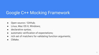 GMock framework | PDF