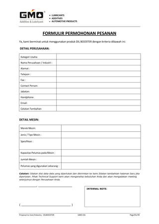 GMO OILBOOSTER Proposal (Ind) | PDF