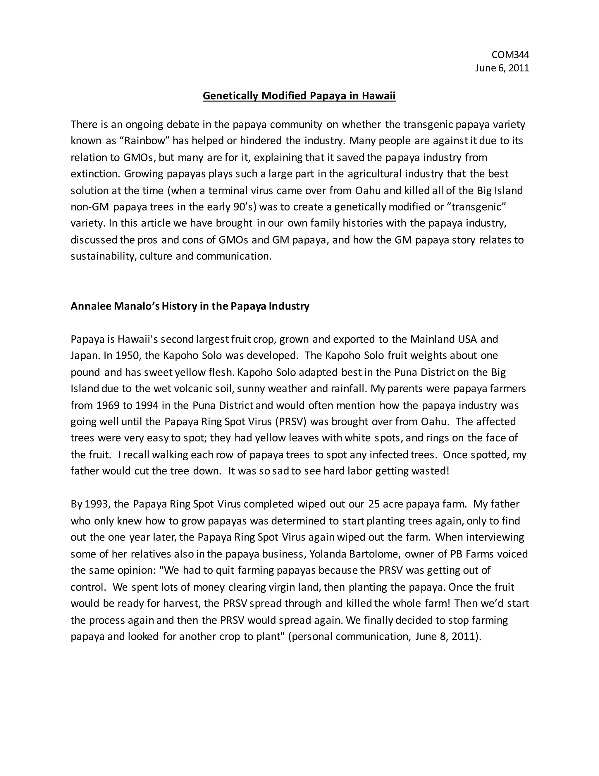 Gmo papaya summer 14 | DOCX