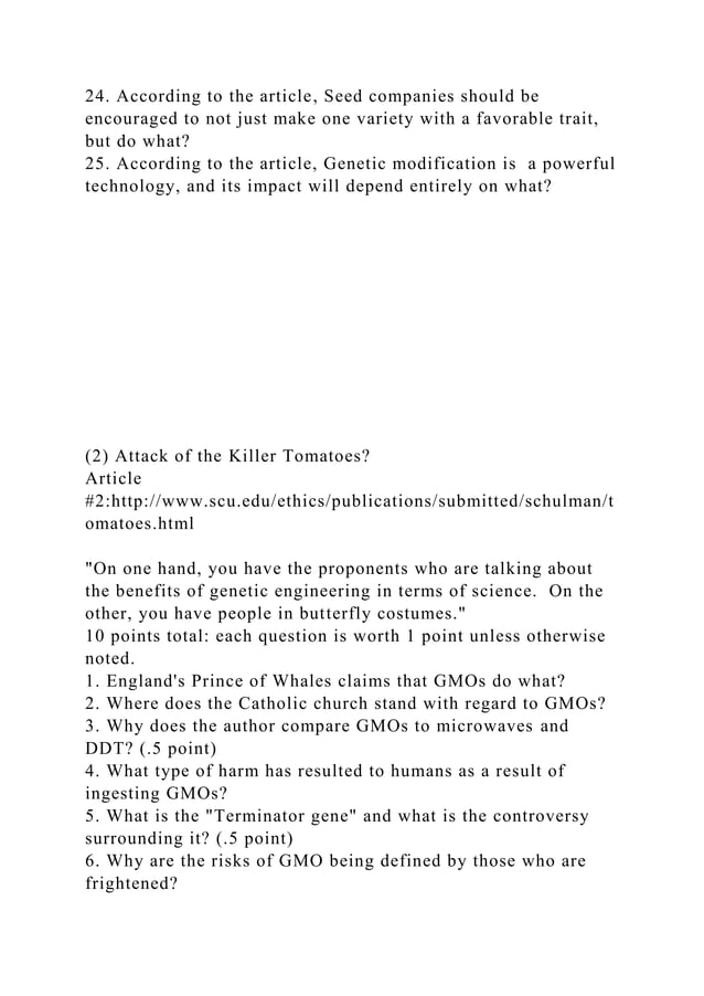 GMOs and Feeding the WorldThe controversy surrounding genetica.docx ...