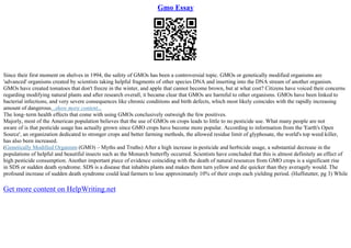 GMOs Essay Examples | PPT