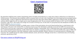 GMOs Essay Examples | PPT