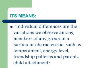 Individual Differences | PPTX