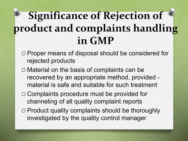 GMP and GHP | PPTX | Recalls | Consumer Issues