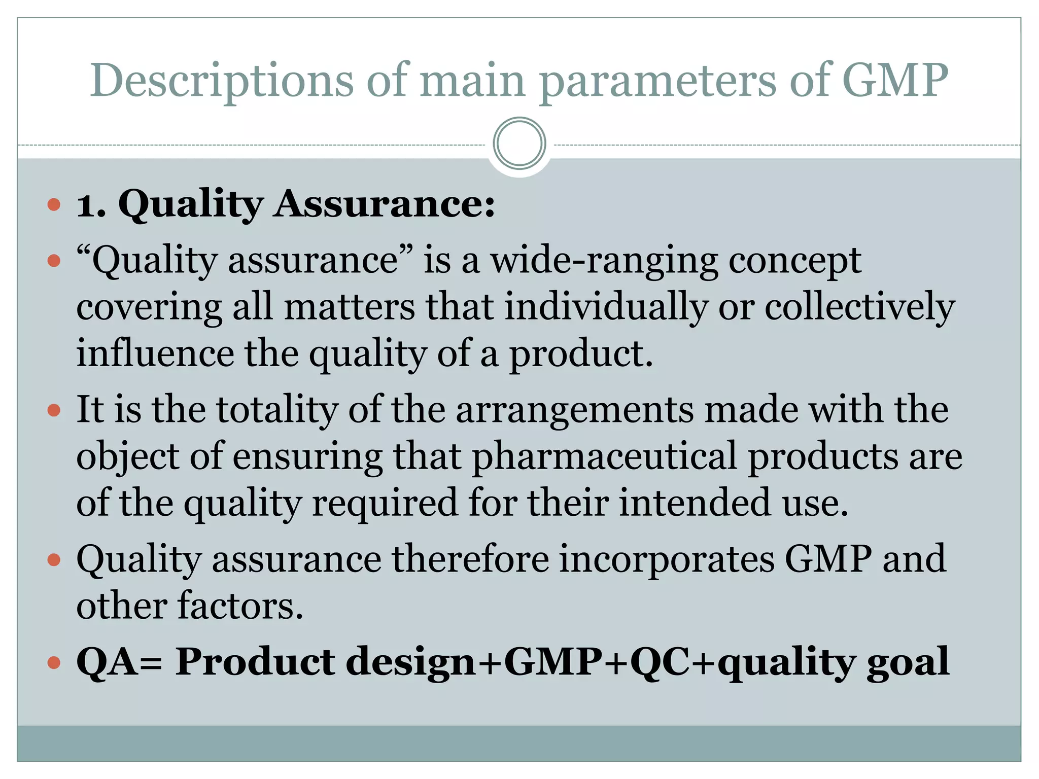 GMP good manufacturing practice) | PPTX | Pharmaceutical Industry ...