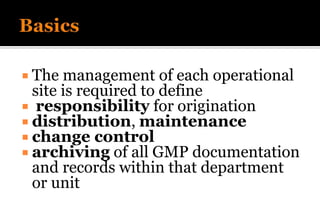GMP documentation | PPSX
