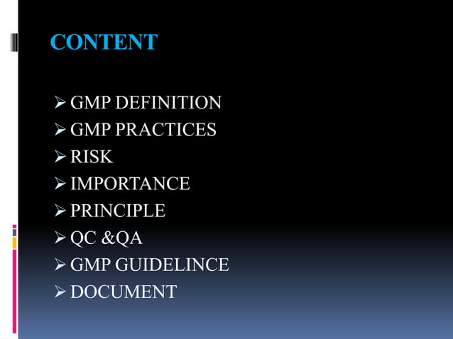 GMP | PPTX | Pharmaceutical Industry | Industries