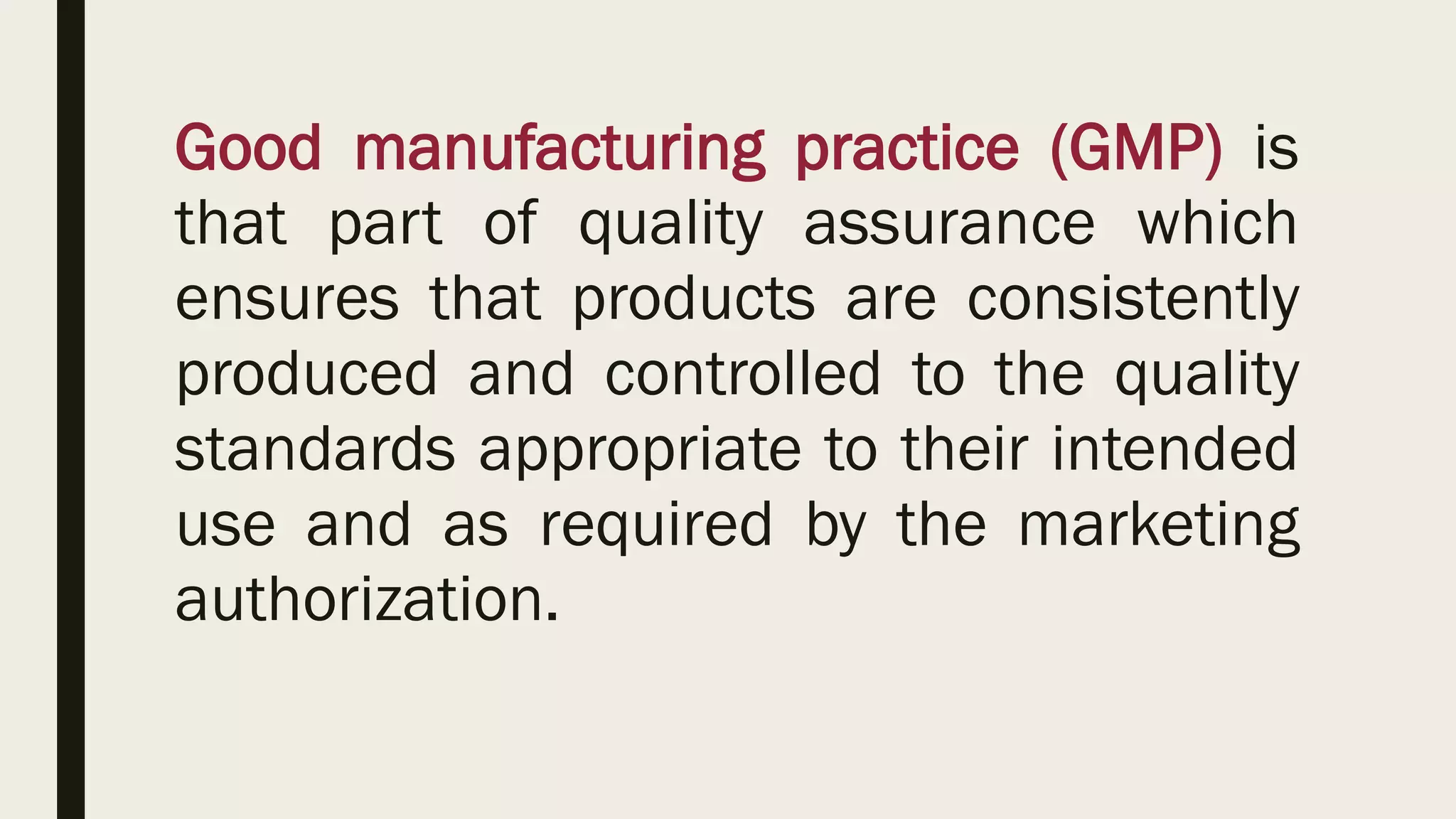 Good Manufacturing Practice (GMP) | PDF