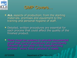 Gmp and-cgmp-considerations-1232704699855468-1 | PPT | Pharmaceutical ...