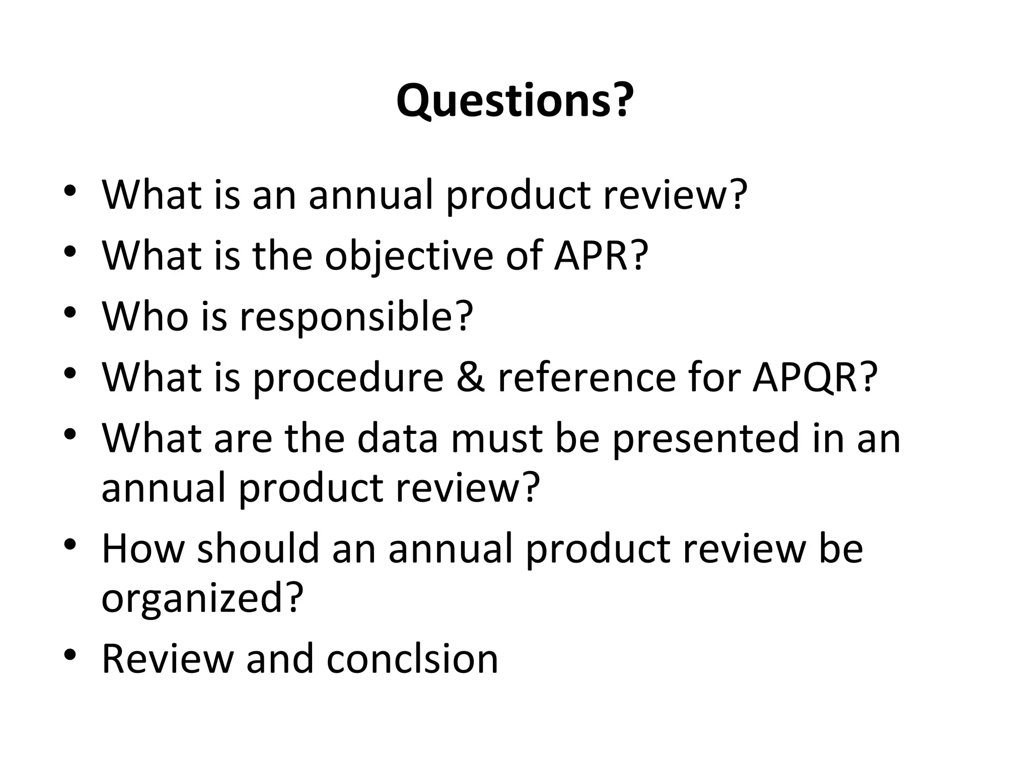 GMP- APQR training | PPT