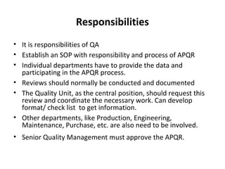 GMP- APQR training | PPT