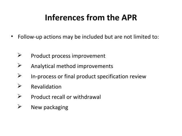GMP- APQR training | PPT | Recalls | Consumer Issues