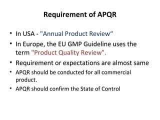 GMP- APQR training | PPT