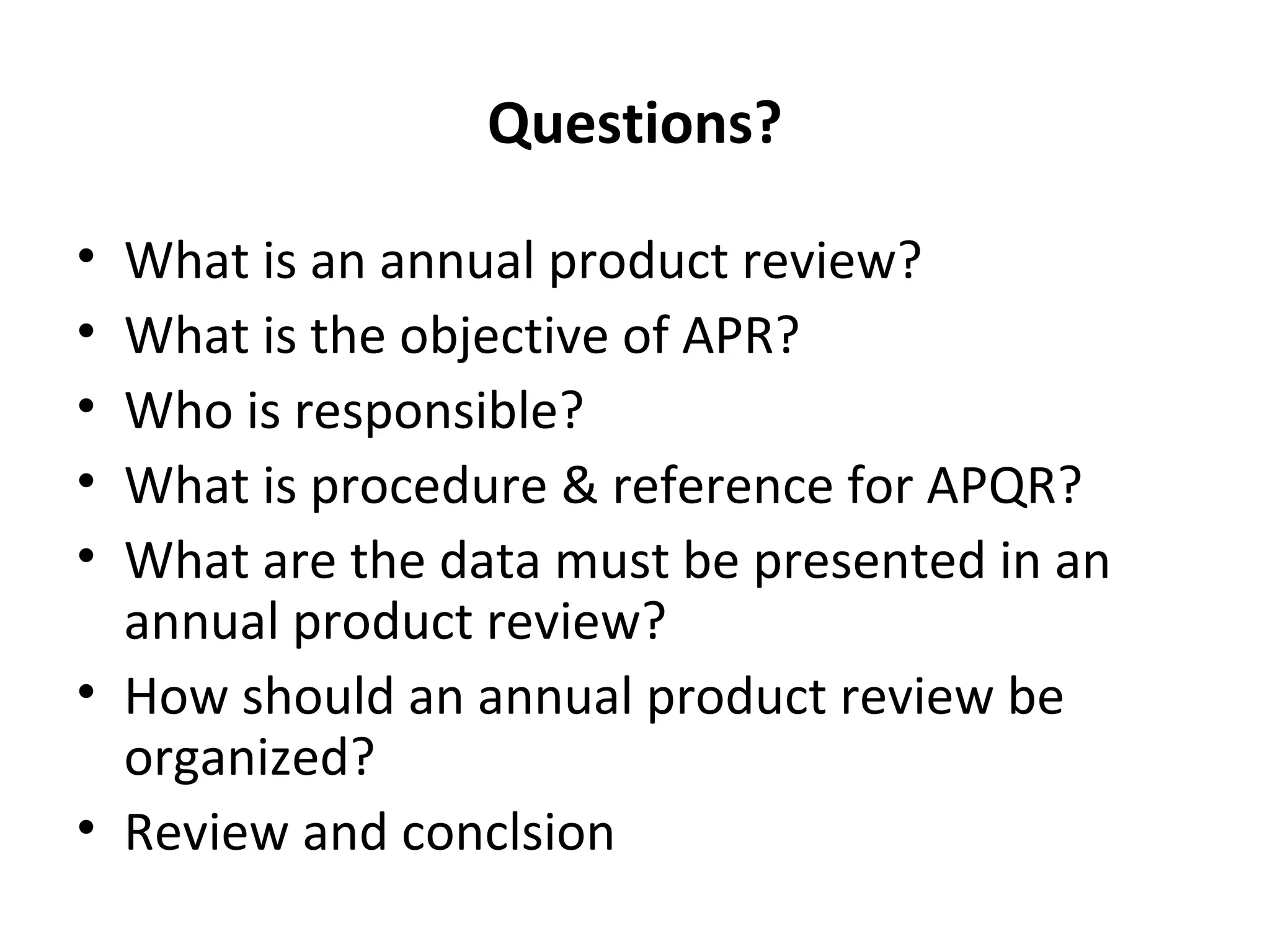 GMP- APQR Training | PPT