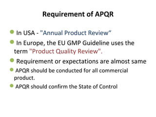 GMP- APQR Training | PPT