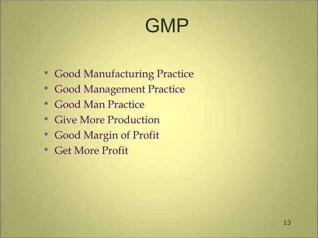 Gmp c gmp presentation | PPT