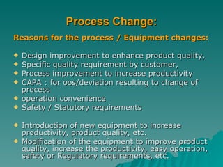 Gmp change control by amsavel | PPT