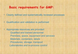 Good Manufacturing Practices (GMP)- Purpose and Principles | PPT