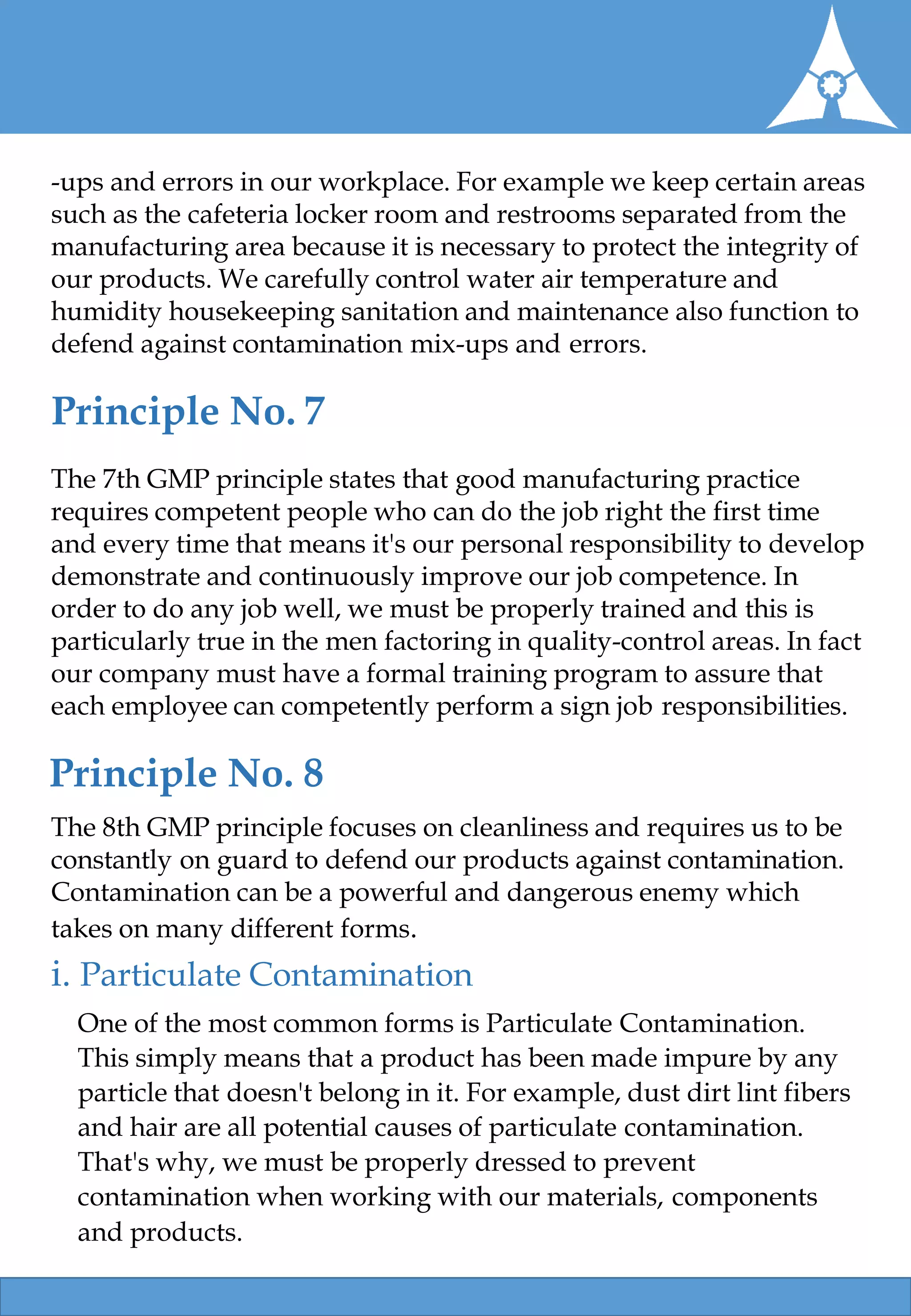 10 Principles of Good Manufacturing Practice (GMP) | PDF