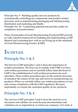 10 Principles of Good Manufacturing Practice (GMP) | PDF
