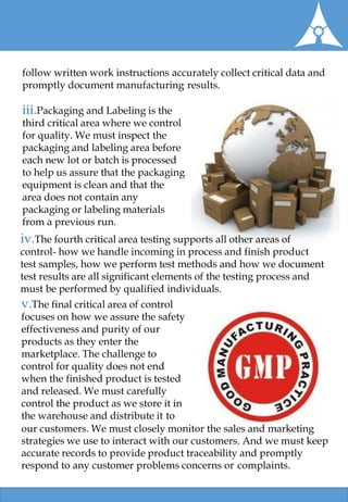 10 Principles of Good Manufacturing Practice (GMP) | PDF