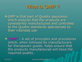 GMP and cGMP | PPT