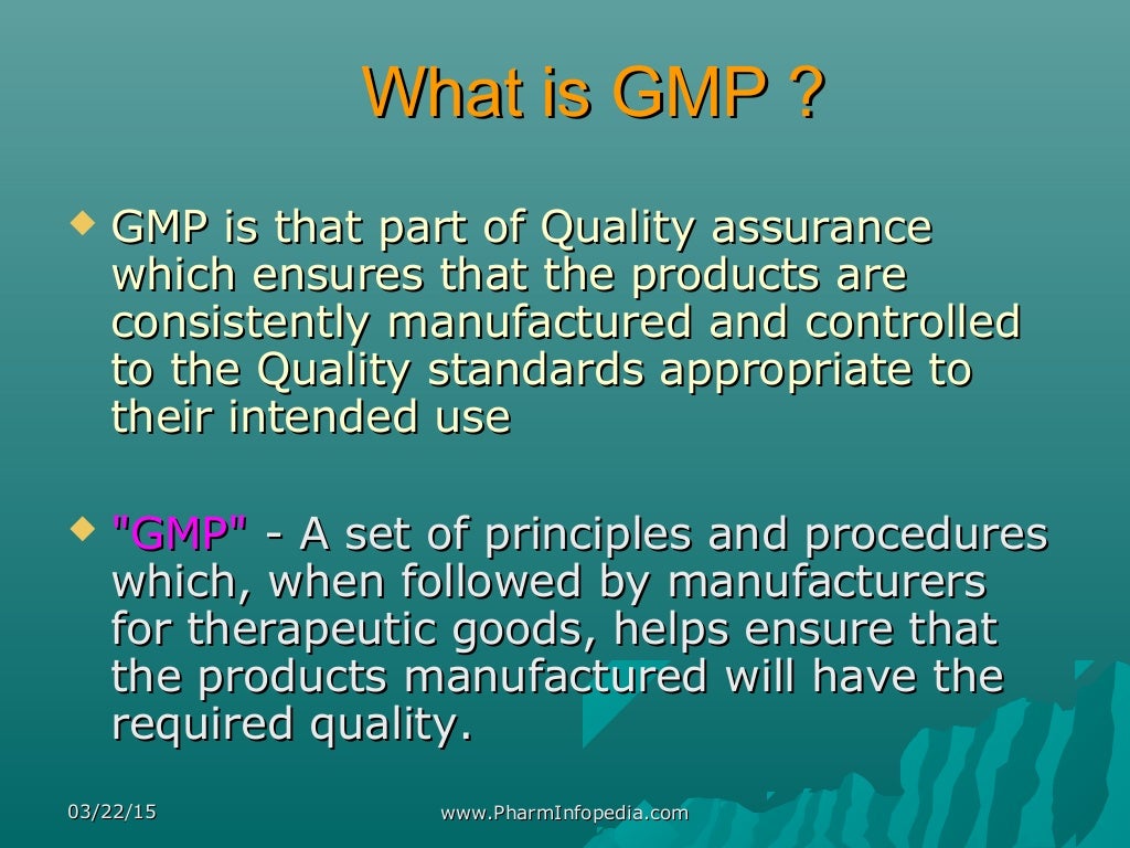 GMP and cGMP