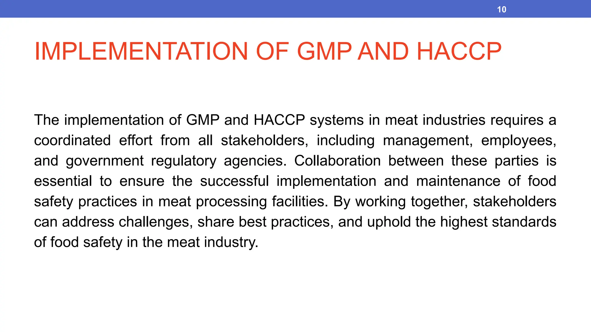 GMP AND HACCP in meat processing industry | PPTX