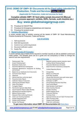 Gmp+b1 documents manual, procedures, audit checklist | PDF | Computing ...