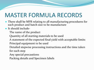 Good manufacturing practices (schedule m) | PPTX