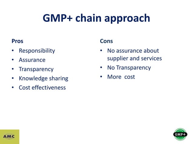 GMP + FSA -Animal feed safety through Global value chain approach | PPTX