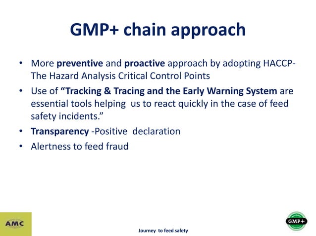 GMP + FSA -Animal feed safety through Global value chain approach | PPTX