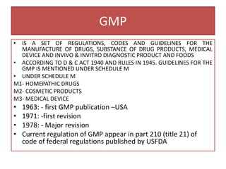 Gmp, glp, iso 9000, import | PPTX