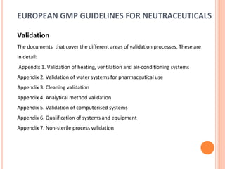 GMP Guidelines for Nutraceuticals - Indian And European | PPTX | Herbs ...