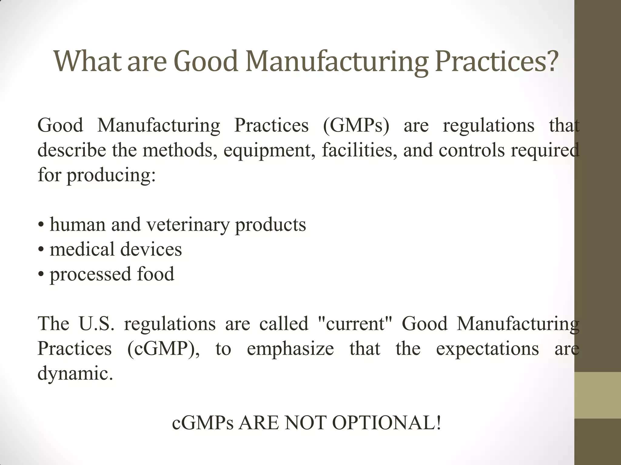 good manufacturing practice ( GMP) | PDF